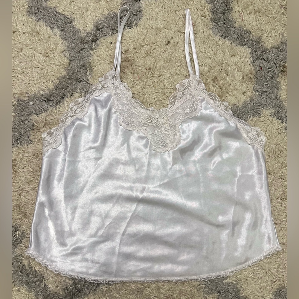 Vintage Victoria's Secret White Satin Lace Top - Gem